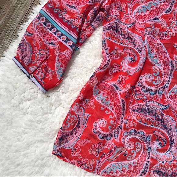new directions | Tops | New Directions Blouse Paisley Boho 34 Sleeve S ...